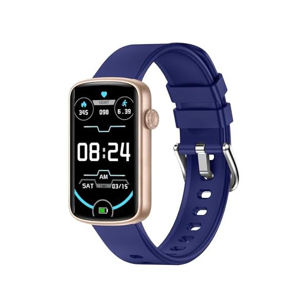 モダンブルーグロッド/1.47inch/L2・Color:ブルーグロッド・パッケージ個数:1・「1.47インチ・超軽量・使いやすい」スマートウォッチL2は、1.47インチの?長方形のスクリーンを搭載し、解像度は170×320で、文字がクリア...