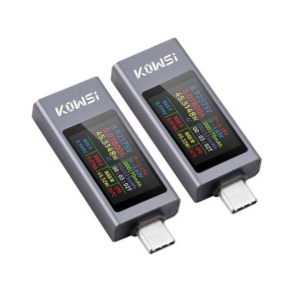 2個/-/KWS-2303C2JP・Color:2個・360W USB Cテスター：パワーメーター 電圧電流チェッカーは、出力壁/車/ソーラーパネル充電器とUSB充電ケーブルの充電性能をチェックします。 測定電圧：4V-30V、測定電流：0...