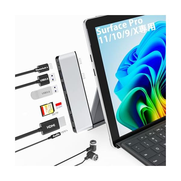?色/-/SP9-HDMI-02-S-USCD・Color:?色・Surface Pro 11/10/9/X専用設計- Surface Pro 11 ドックはMicrosoft Surface Pro 11/surface Pro 10/S...
