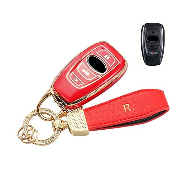 該当なしレッド/スバル用/NISSAN A・Color:レッド・セット内容：スバル 専用キーケース×1 (2)キーホルダー×1。本商品はキーカバーのみの販売となります、純正キーは付属しておりません。・適応車種：SUBARU スバル レヴォー...