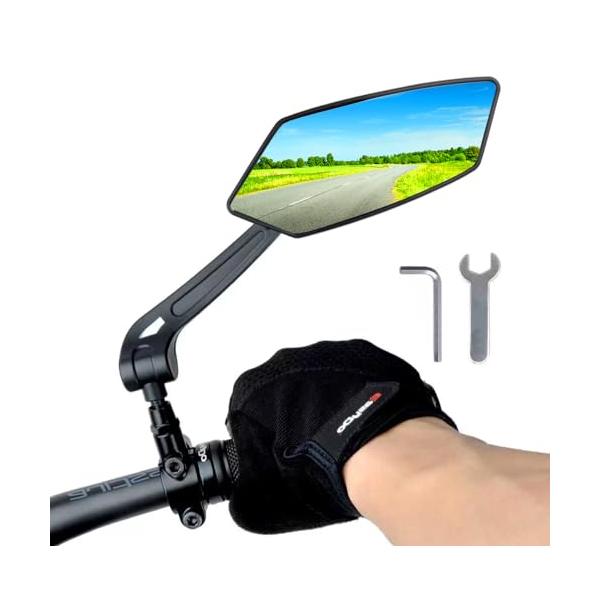 ブラック/RM01/-・Size:RM01・パッケージ個数:1・??注意：このミラーは直径22.2-25.4 mmのハンドルに適合している・??サイズ：鏡幅50 mm、長さ約150 mm、直柄55 mm、斜柄150 mm、鏡は360°調節。...