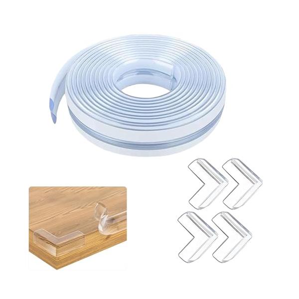 5m +４個Ｌ型/標準/1125082714・Color:5m +４個Ｌ型・基本情報コーナーガード+４個Ｌ型、材質: PVC、カラー: クリア、サイズ: 透明コーナーガード：5m x 1cm x 0.25cm、コーナークッション：4cm x...