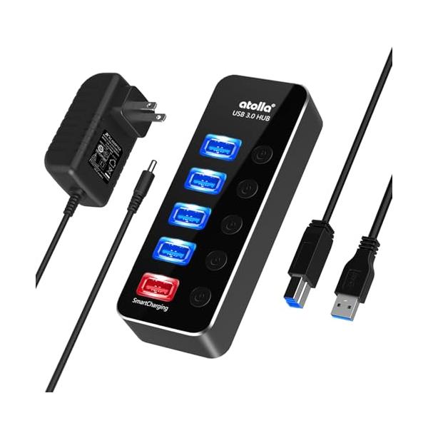 5ポート・電源付き/アルミ製 5ポート/THX-050300KDJ・USBポート不足を解決！本USBハブは4個のUSB3.0インタフェイスを装備して簡単にUSBポートを拡張し、多様なストレージデバイスとコンピュータの間のデータ転送を高速で行...