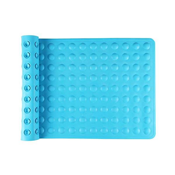 ブルー/長さ70cmx幅40cm (長方形)/BM-NR1・Color:ブルー・お風呂場で滑って転倒する危険は、お子様、お年寄りだけでなく、ご家族皆にとって“今そこにある危機”。この滑り止めマットですぐ対策を！裏側に吸盤があり、浴槽や洗い場...