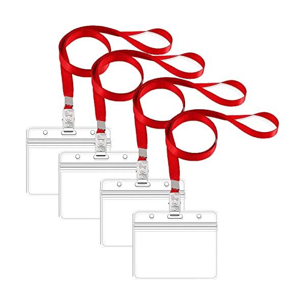 レッド 100枚/-/-・Color:レッド 100枚・適切なサイズ&amp;環境にやさしい材質：カード ケースサイズ：8.5x10cm；名刺が入るサイズ：6x9 cm；ネックストラップ：約40cm。ケース材質：PVC；ストラップ：ポリエス...