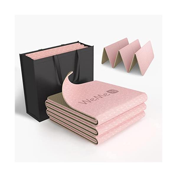 桜色+灰色/厚み6mm/-・Size:厚み6mmColor:桜色+灰色・折りたたみヨガマット&amp;”折り目”の使い方素早くコンパクトに収納できることに特化して設計された折りたたみマットです。従来のヨガマットは丸めてバッグに入れ、ストラッ...