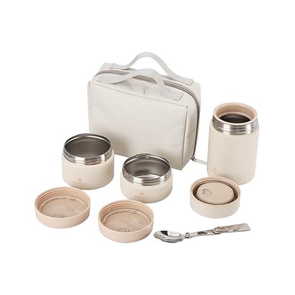 ベージュ/-/HGR-420-001・Color:ベージュ・セット内容 ● 大容量二層ジャー 420ml：しっかり保温！ メインのおかずやスープに。● スタンダード単層ジャー 360ml：ご飯やサラダ、お弁当の主役に。● コンパクト単層ジャ...