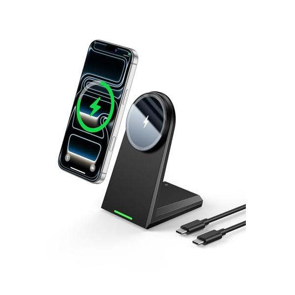 「Qi2 25W急速充電対応、置くだけでスピーディーに充電」最新のQi2 25W急速充電に対応した「M300」は、iPhone向けのマグネット式ワイヤレス充電器として、置くだけで手軽に充電できるワイヤレス充電スタンドです。対応するiPhon...