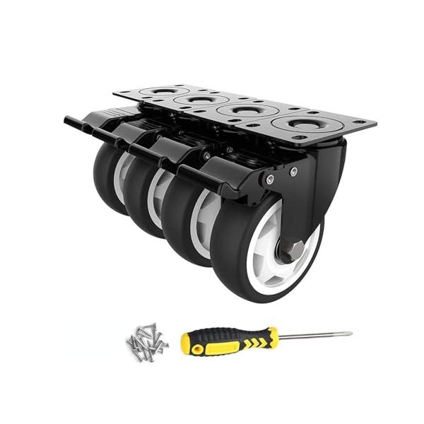 75mm キャスターブラック/-/-・Style:75mm キャスター・同梱品:キャスター*4、ネジ *16 ドライバー*1・サイズ（約）［本体］取付高105mm、［車輪］径75mm、［取付寸法Ｘ×Ｙ］93*62mm［穴の間隔］72*45m...