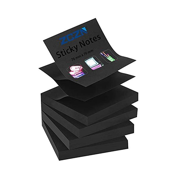 ブラック/76x76mm/-・Color:ブラック・ポップアップ式付箋自体が交互に張られているので、ちゃんと1枚ずつ取れます。・仕様76*76mm、100枚/パック、4パッドセット、詳しい伝言、情報整理などに便利な正方形サイズです。・粘着性...