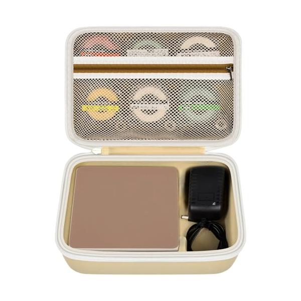 Portableライトブラウン/中/case・Color:ライトブラウン・パッケージ個数:1・適したもの: に適用するKing Jim Label Printer PRO SR-MK &amp; AC アダプター に適用するテプラ PRO ...