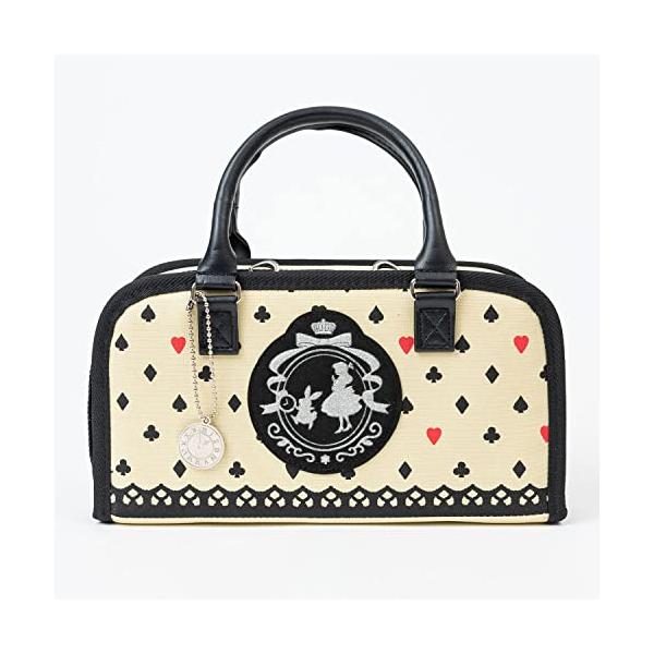 クラシックでかわいいベージュ/約 横25×高さ13×幅6ｃｍ/rabyrinth1・MaterialType:右利き用・トランプマークをちりばめた かわいいドット柄の裁縫セット。・不思議の国のアリスをモチーフした 裁縫バッグ。 アリスとうさ...