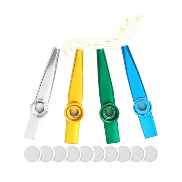 ホワイト＋イエロー＋グリーン＋ブルー/-/-・Color:ホワイト＋イエロー＋グリーン＋ブルー・パッケージ個数:1・メタルカズーセット高品質アルミ合金製のこのカズーは、澄んだ金属質の音色と初心者でも簡単に演奏できる設計が魅力。小型軽量で持ち...