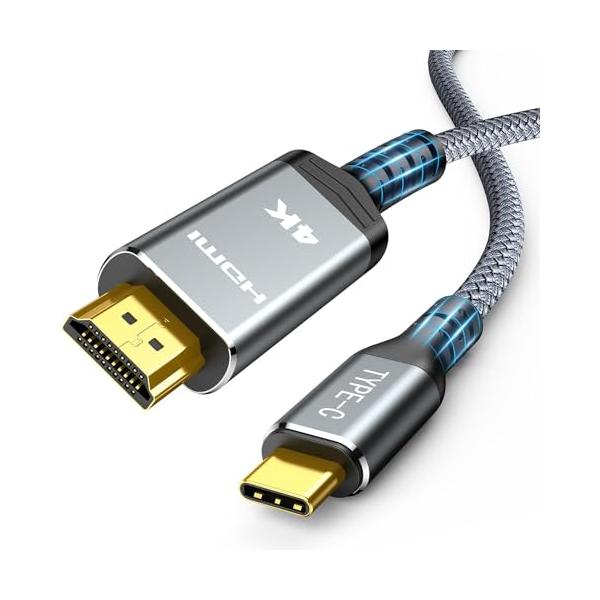 グレー/3m/-・Size:3mColor:グレー・パッケージ個数:1・高解像度のhdmi type-cケーブルHighwings USB C to HDMI ケーブルは最大約4K@60Hz(3840 x 2160)の解像度をサポートし、4...
