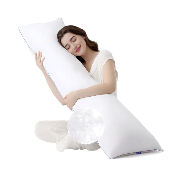 ホワイト/160x50/ZX46BS160-JP・Size:160x50・160×50cmの大型抱き枕安眠・横向き寝に最適！高密度3D粒綿を採用した等身大サイズ（160×50cm）で、横向き寝時の腰や肩の負担を軽減。ふわふわの肌触りと適度な...