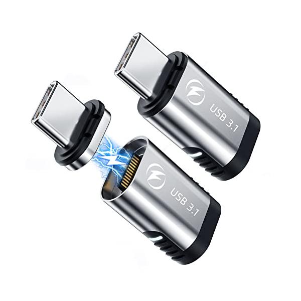 ストレート型黒い銀 - 真っ直ぐ - 2個/-/58e73cf2-7d37-4aa9-b535-eaa59c000087・Style:ストレート型・パッケージ個数:1・強力なマグネット式、幅広い互換性： 24ピンのUSB-Cマグネット式アダ...