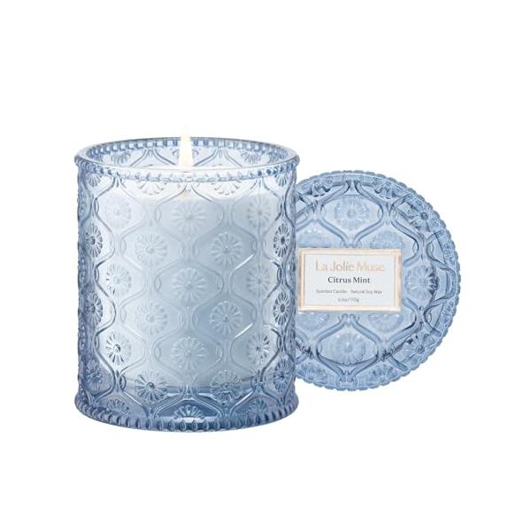 アールデコシトラスミント/170g/-・ScentName:シトラスミントSize:170g・MAELYNコレクション：古代の庭園やヨーロッパの邸宅に着想を得た、エレガントなガラスキャンドル。繊細なフローラル模様のエンボス加工が施され、温か...