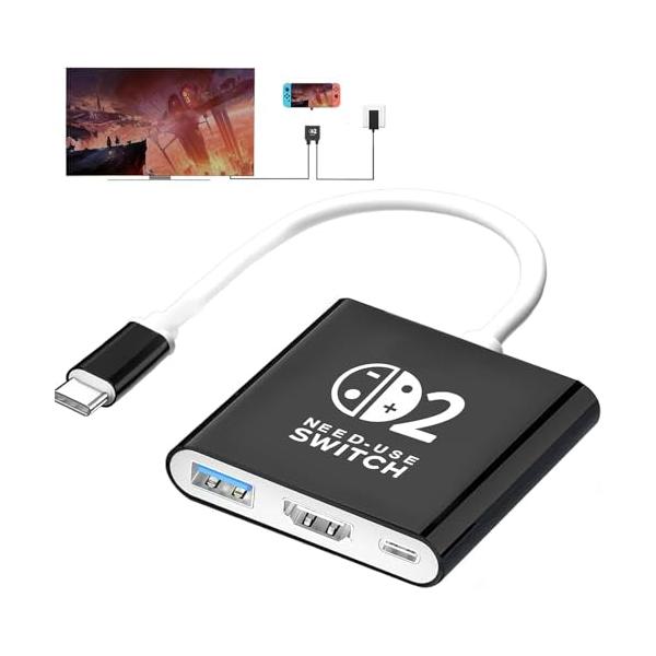 ブラック＆ホワイト/-/-・3-in-1多機能Switch 2ドックSwitch 2ドック= HDケーブル+ Type-cケーブル+ スイッチ ドック。多機能ドックケーブル、Switch2ドックの機能を限りなくコンパクトにした。プラグ アン...