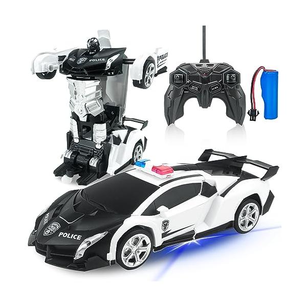 白黒パトカー黒白/-/-・Color:黒白・『ロボットに変換できる』このおもちゃはRCカーだけでなく、多機能ロボットおもちゃでもあります。40mHz赤外線リモコンを操作して、1つのボタンでラジコンカーはロボットに変身できます！小回りも効きま...