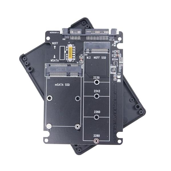 1. 2-in-1 高互換設計 M.2 NGFF（B-key/B+M-key）とMSATA SSDをSATA 2.5/3.5インインチHDDに変換。SATA3.1規格完全対応で、従来のSATA機器とシームレス接続。80mm/60mm/42m...