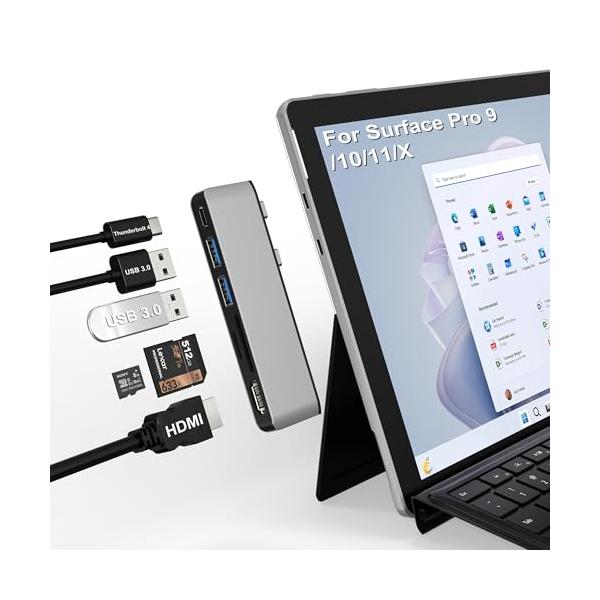 Surface Pro 11/Pro 10/Pro 9/Pro X に対応/-/-・Color:Surface Pro 11/Pro 10/Pro 9/Pro X に対応・??6-IN-2 Surface Pro 9/10/11/X 専用U...