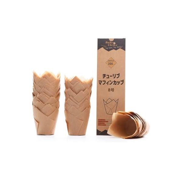 ナチュラル/未晒し　8号/TCNA-JP・Size:未晒し　8号・本体サイズ（1枚あたり）: 底径5cm、最高辺は8cmの8号のベーキングカップです。200枚入れで、マフィン型やカップケーキ型にぴったり最適！従来のマフィンカップより大容量：...