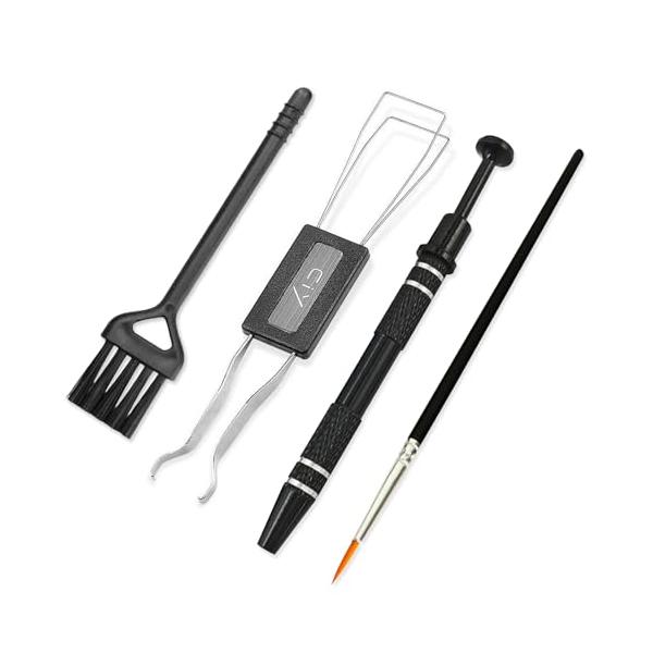 4点/シングル/S8871・Color:4点・パッケージ内容キートップ引抜工具*1、クリーニングブラシ*1、四本爪グリッパー*1、塗布用ブラシ*1・2in1キートップ引抜工具キーキャップ用とキースイッチ用の2つの引き抜き機能を一本で実現。キ...