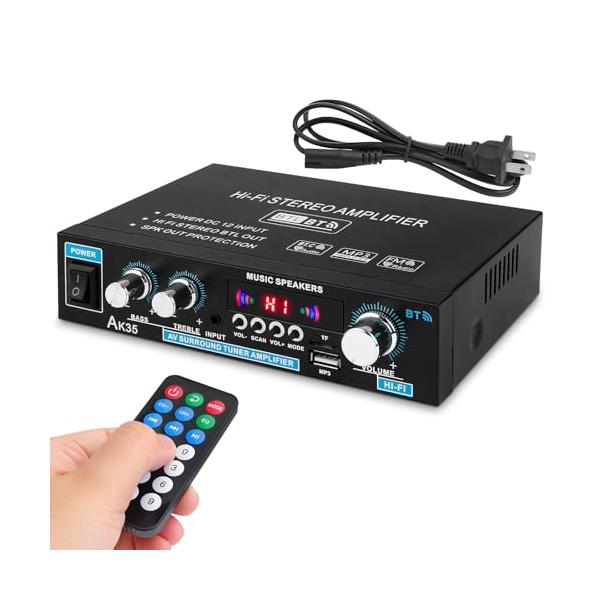 AK35/-/-・Color:AK35・優れた音質: 当社の HIFI Bluetooth アンプで高忠実度のオーディオを体験してください。深みのある低音と鮮明な高音で非常にクリアなサウンドを提供するように設計されたこのパワーアンプは、クラ...