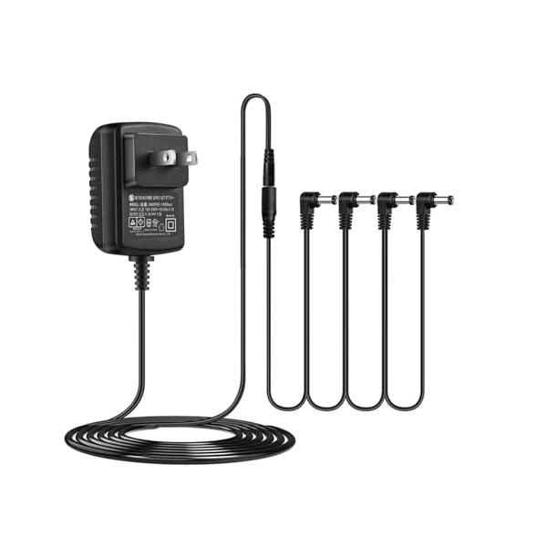 -/9V 1A+4チャンネルケーブル/-・Size:9V 1A+4チャンネルケーブル・商品仕様入力: 100-240V 50/60Hz 0.5A 出力：9.0V 1.0A　出力プラグ：外径5.5mm*内径2.1mm ケーブルの長さ：125c...