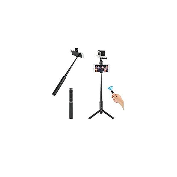 カメラネジ付きスマホスタンドブラック/スタンド時全高: 840mm/ 自撮り棒時全高: 823mm/ 縮長: 215mm/302618・Color:ブラックStyle:カメラネジ付きスマホスタンド・パッケージ個数:1・シャッターボタン付き自...