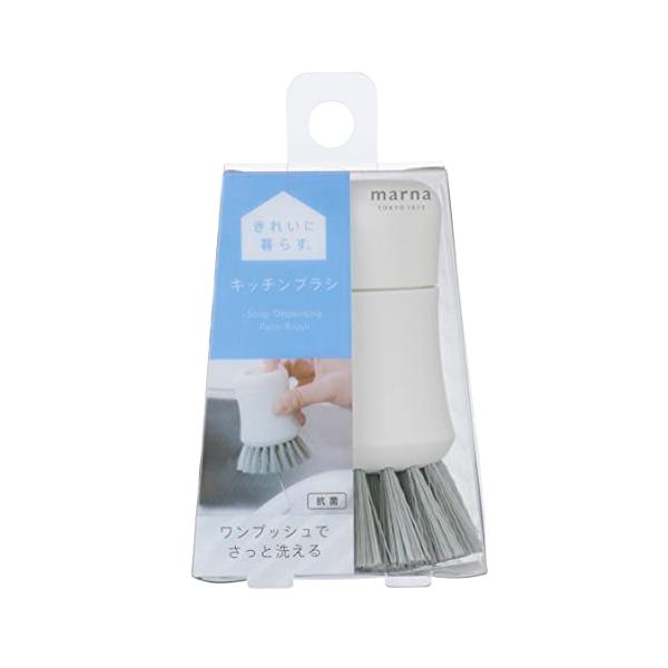 洗剤入れタイプホワイト(ふつう)/約φ7.2×8.8cm/K788W・Color:ホワイト(ふつう)Style:洗剤入れタイプ・パッケージ個数:1・しっかり握れて洗いやすい抗菌剤入りで清潔に使えるシンプルなキッチンブラシです。先端が広がりや...