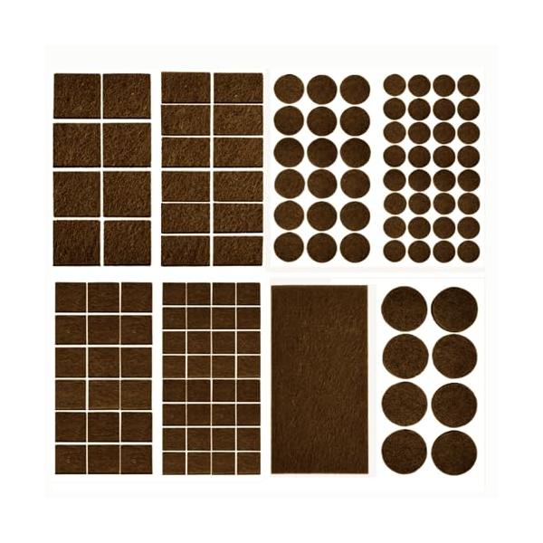複数の色/フリーサイズ/ブラウン＿129pcs・Model:ブラウン＿129pcs・パッケージ個数:1・自由にカット豊かなサイズで提供されるフェルトパッドは、ブラック、ベージュ、グレー、ブラウンの4種類のバリエーションがあり、異なる家具や床...