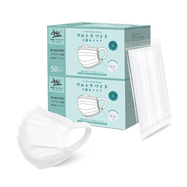 使い捨てホワイト/1シート (x 100)/-・Color:ホワイトPackageQuantity:100・パッケージ個数:100・快適・耳が痛くならないHellozebraマスクは幅15mmのストレッチ耳紐を採用し、超幅広な耳紐で耳への負...