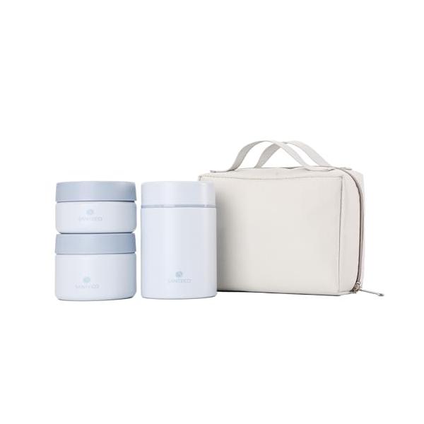 クラウドブルー/-/HGR-420-001・Color:クラウドブルー・セット内容 ● 大容量二層ジャー 420ml：しっかり保温！ メインのおかずやスープに。● スタンダード単層ジャー 360ml：ご飯やサラダ、お弁当の主役に。● コンパ...