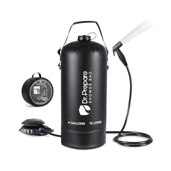 モダン15L/-/DCSB・Color:15L・「使いやすいポータブルシャワー」Dr.Prepareアウトドア シャワーは簡単に使用できます。水を準備し、ポンプを連続して踏むことで必要な圧力をかけ、自分のペースで水流をコントロールできます。...