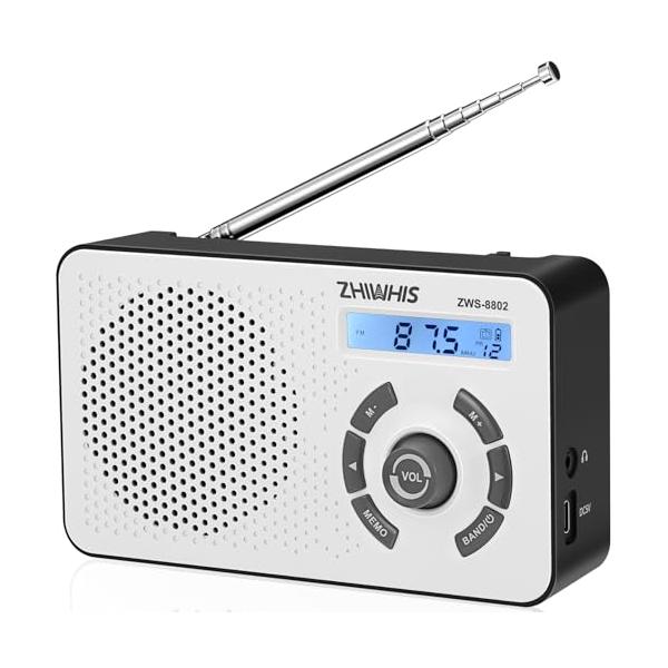 ポータブルホワイト/ブラック/-/ZWS-8802・「受信機能」AM/FM/短波（SW）放送に対応し、ワイドFM受信機能搭載で緊急放送も受信・「大容量充電式バッテリー」充電式ラジオは内蔵の2 000mAH大容量リチウム電池を備えております。...
