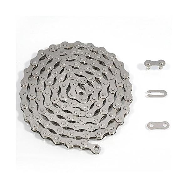 シルバー/-/-・Color:シルバー・1段の自転車チェーンが通用する・マンガン鋼が採用され、焼入れで生産し、耐久で磨きに耐え、引張り強度が高いです。・表面防錆処理・品質期間は1年間で、購買する前に、当チェーンはお客様の自転車に適用できるか...