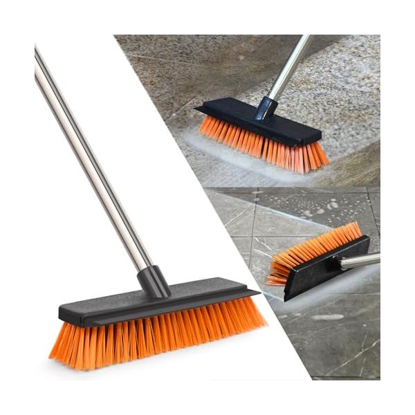 ブラック/幅26cm/TL-203・耐久性に優れた設計デッキブラシの強度と耐久性を確保するために、柄はねじ込み式のデザインを使って、さらに、頑丈なスチール柄を採用します。ブラシは耐水に優れたPET素材を使われて、硬いブラシで頑固な汚れを強力...