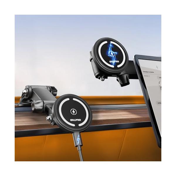 ブラック/-/-・Color:ブラック・最新モデル-接着式 mag-safe 車載充電器この車載ワイヤレス充電器は超強力粘着ベースでダッシュボード/デスク/パソコン背面など平面にピタリ固定。走行中の揺れゼロで、取り付けは剥離紙をはがすだけの...