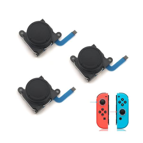 Black IV/3個/KD217001・Color:Black IV・コアメリットNintendoSwitch用に設計されたL/Rアナログジョイスティックボタンの品は、Joy-Conの応答がない、応答が遅い、ドリフトなどのよくある問題を効...