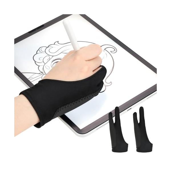 ブラック/M/BESP-JP-0017・Size:M・滑らかな描画体験この二本指グローブは、液晶タブレット、ペンタブレット、タブレットを使用する際の手と画面との摩擦を効果的に軽減します。これにより、スケッチや描画がよりスムーズになり、創造力...