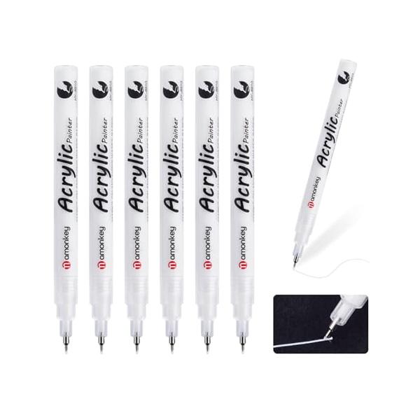 ニードルチップホワイト 6個入り)/0.5mm/-・Color:ホワイト 6個入り)Size:0.5mm・0.5mmホワイトペン：3本セット、ニードルチップのホワイトペン。 精密な描画や筆記に最適です。 なめらかな書き心地で、細部まで鮮明に...