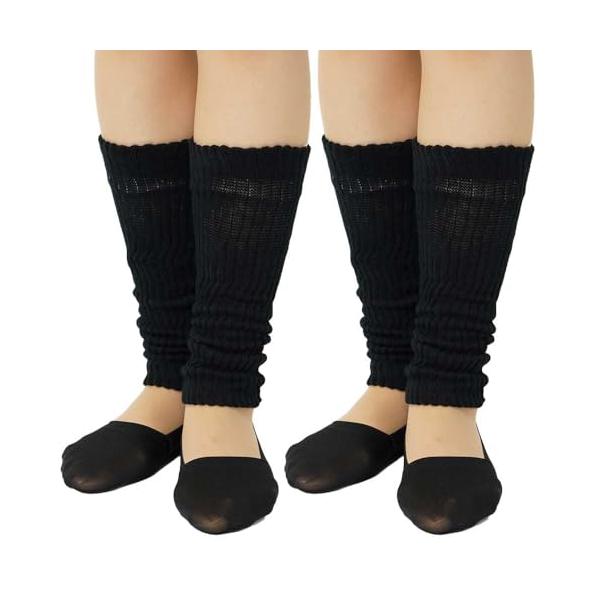 レッグウォーマーnew(2足セット〉ブラック/Free Size/SQM852・Size:Free SizeColor:new(2足セット〉ブラック・肌にやさしいレッグウォーマー絹あわせ重ね履き風二重編 ・肌側絹100% ・表糸温綿100%...