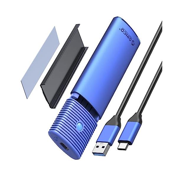 ブルー NVMe/-/NVMe-ブラック・Color:ブルー NVMe・携帯性と耐久性超スリムなアルミニウムケースにより、SSD ケースは持ち運びで耐久性があり、旅行に最適です。 10Gbps USB C to C ケーブルを使用すると、デ...