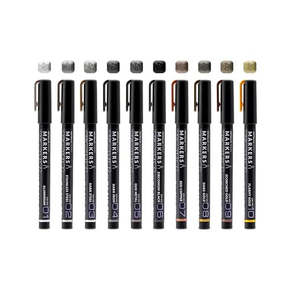 ラウンドチップ。メタリック/10 Count (Pack of 1)/GM-Set・金属マーカーセットは、アーティスト、モデル愛好家、ホビー愛好者にとって、正確で金属光沢のある仕上がりを求める方に最適なツールです。このセットは高品質な素材と...