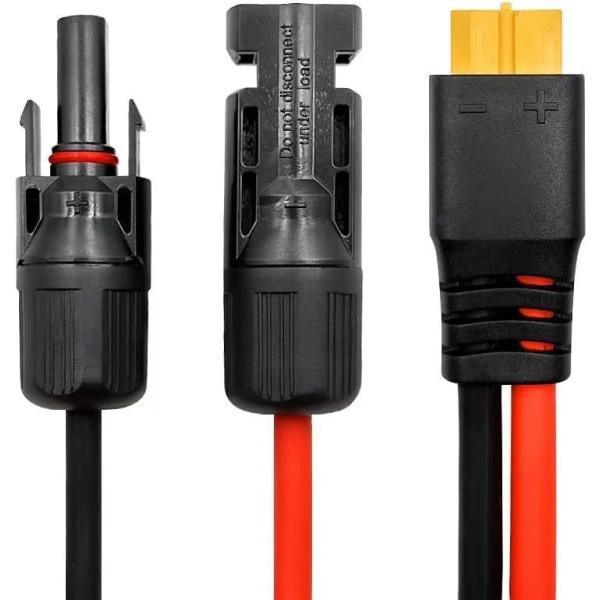 2M-/-/MC4-XT60-2m・Style:2M・ソーラー充電ケーブルは、耐久性の高い12AWG銅線と二重PVCジャケットを採用し、長さ2メートル、定格電圧1500V、耐熱温度105°Cまで対応。XT60アダプターとMC4延長ケーブルを...