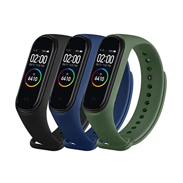 ブラック+紺+グリーン/-/-・Color:ブラック+紺+グリーン・対応機種Xiaomi Mi Band 3 と Xiaomi Mi Band 4。・優れた素材このXiaomi mi band 4/3バンドは高品質のシリコンで作られ、軽量で...