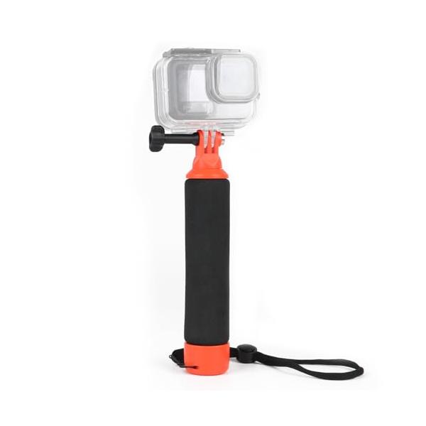 ブラック+オレンジ/ハンドグリップ/HGP490・パッケージ個数:1・自撮りフローティング＆1/4ネジ対応クイックリリースベースで素早くマウントOK。底部の1/4インチネジ穴で三脚や一脚にも装着。自撮り棒・定点撮影・手持ち撮影に対応！・対応...