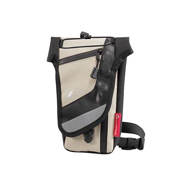 バイクバッグベージュ/Free Size/09-245・Color:ベージュ・パッケージ個数:1・防水仕様のメイン気室と、スマホやカードを取り出しやすいジッパーポケット(非防水)を装備したベルトポーチ。・ショルダーベルトも付属し、降車時は肩...