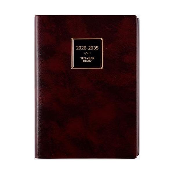 茶(10年)/-/68・Color:茶(10年)・パッケージ個数:1・商品詳細1サイズ：幅15.9×高さ21.7cm　　記入欄●連用タイプ　●月間ページ…横ケイ式　●日付ページ…10年連用　　掲載期間月間ページ：2026年1月1日〜2035...